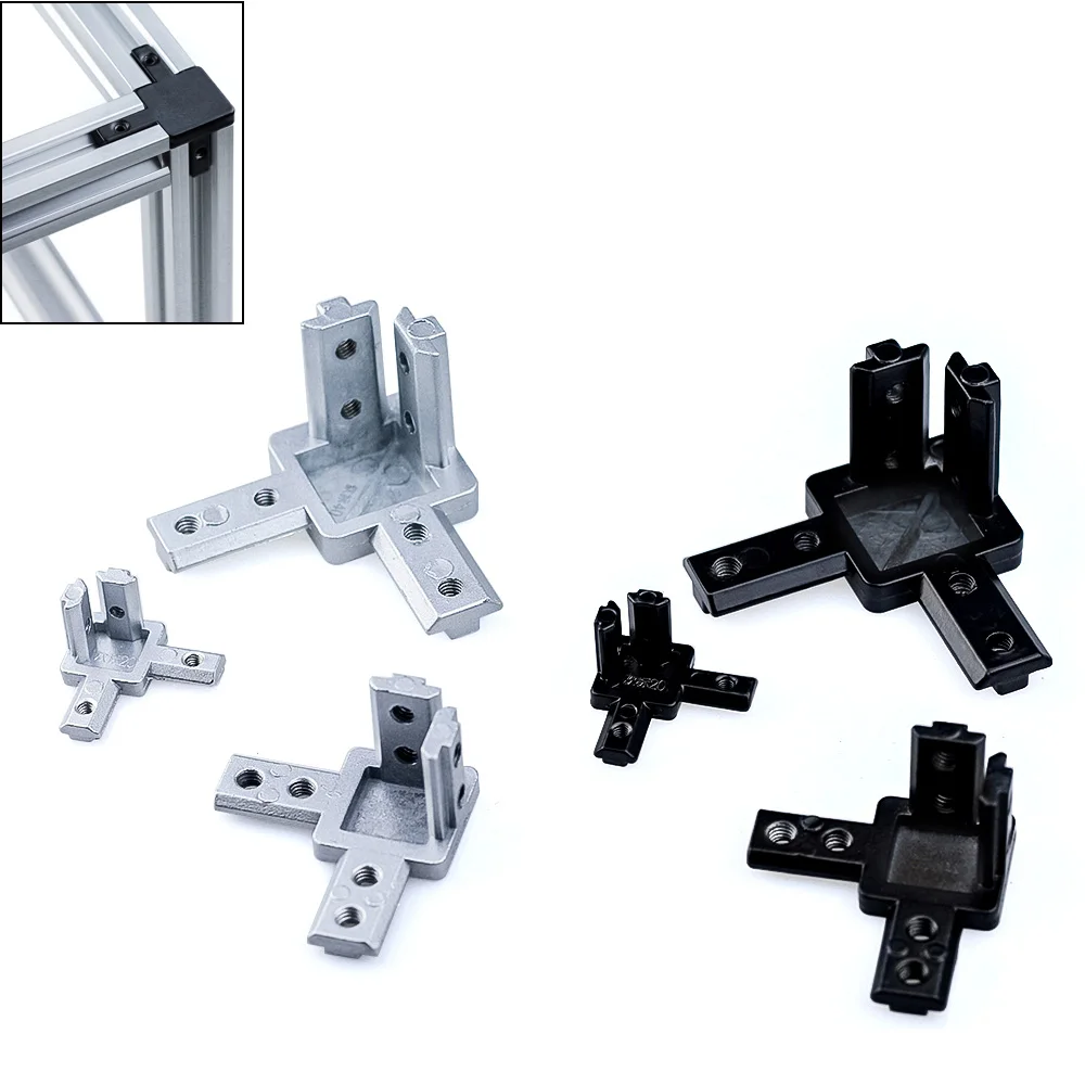 8Pcs 3 Way End Angle Bracket Connectors Three Way Hidden Corner with ...