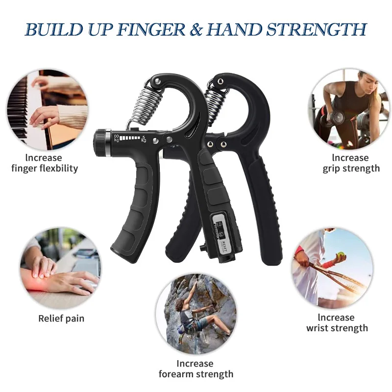 Hand Grip Exerciseur,Poignées réglables avec ressort de,force des ...