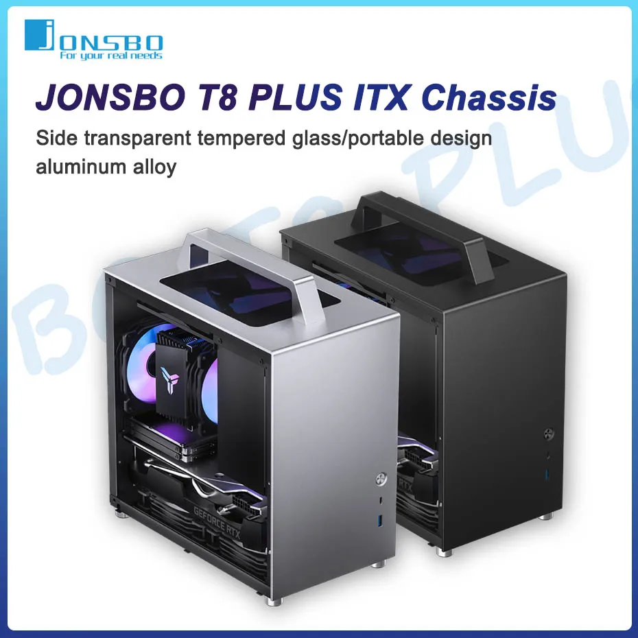 Jonsbo T8 Plus Mini Itx Computador Caso Todo-alumínio Lado Transparente Portátil Para 14cm Fonte ...
