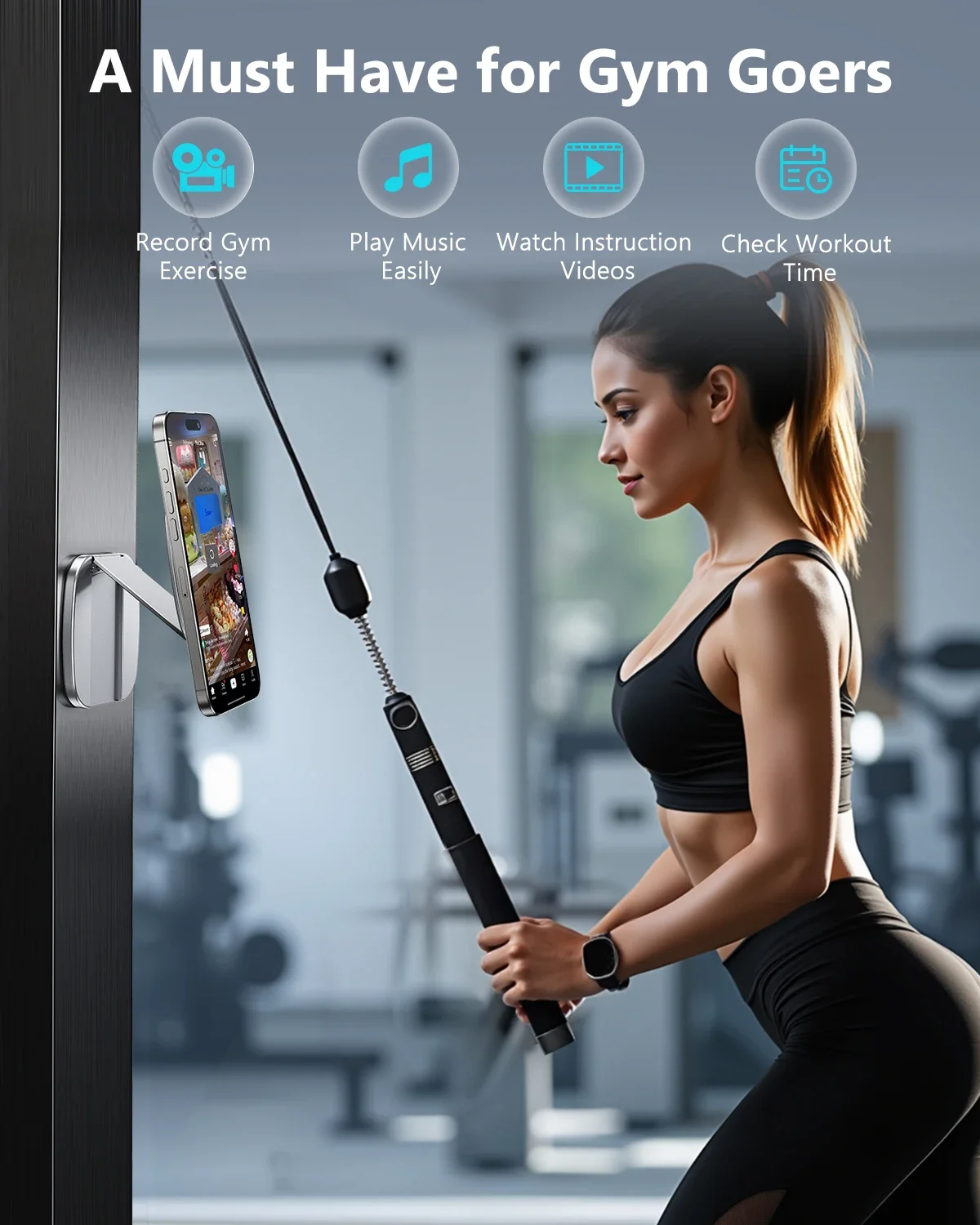 Oatsbasf Double Sided Magnetic Phone Stand Holder for Gym Treadmill ...