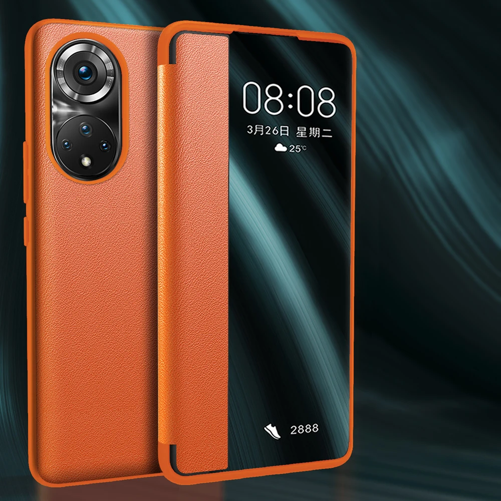 Honor-50-Honor50-Case-Leather-Window-View-Flip-Cover-For-Huawei-Honor ...