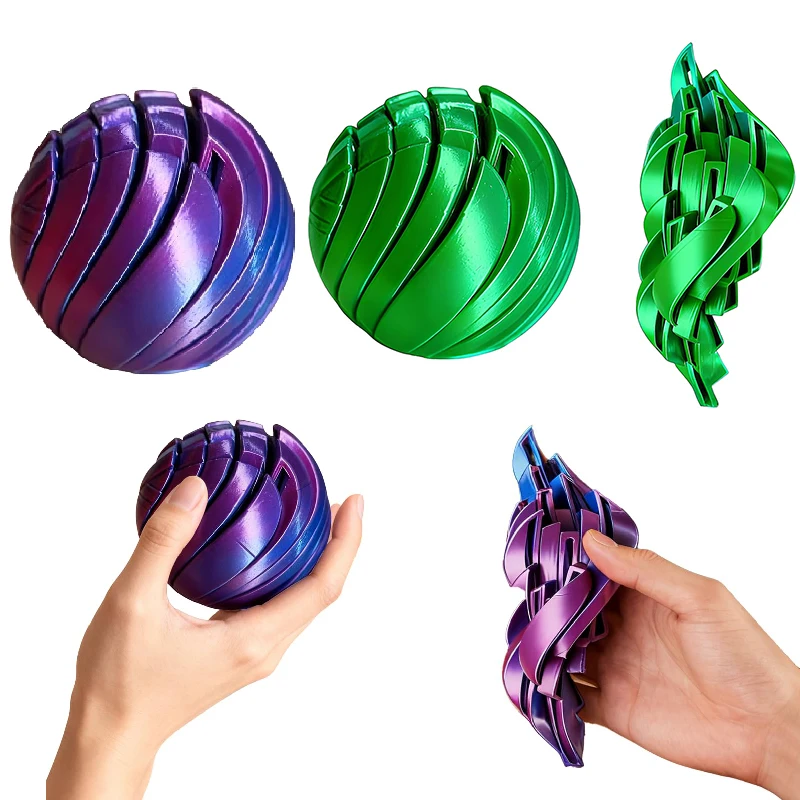3D Printing Slime Ball Fidget Toy Twistable Spherical Sphere Slider ...