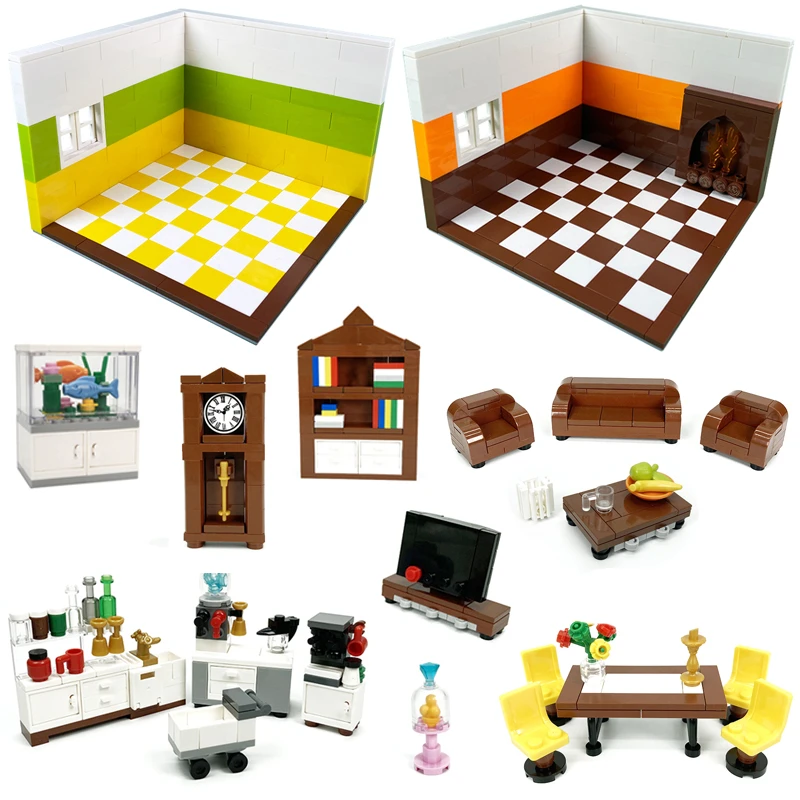 Compatible With LEGO MOC Home Decor Building Blocks Parts Kitchen Furniture Bricks Kits Toys ...