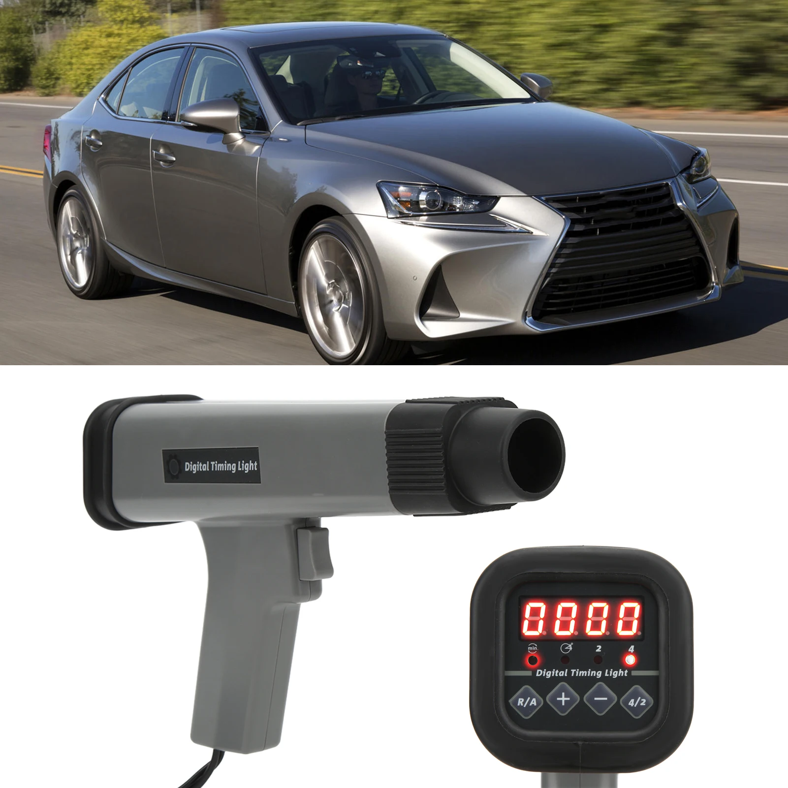 12V Digital Engine Timing Light Adjustable Inductive Strobe Timing ...
