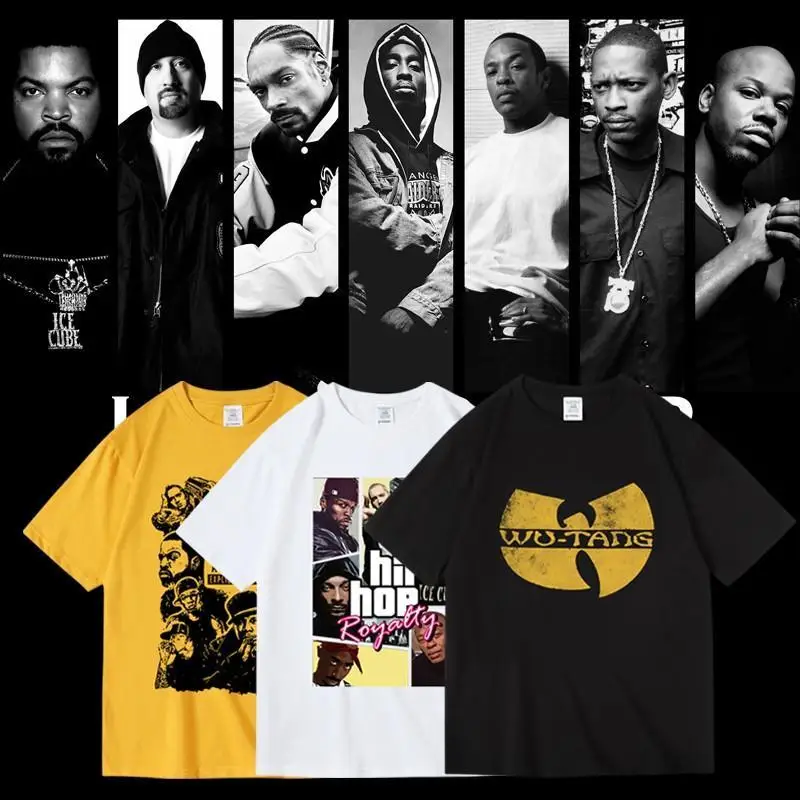 West Coast Hip Hop Rap Gangster Music Loose Cotton Short Half Sleeve T ...