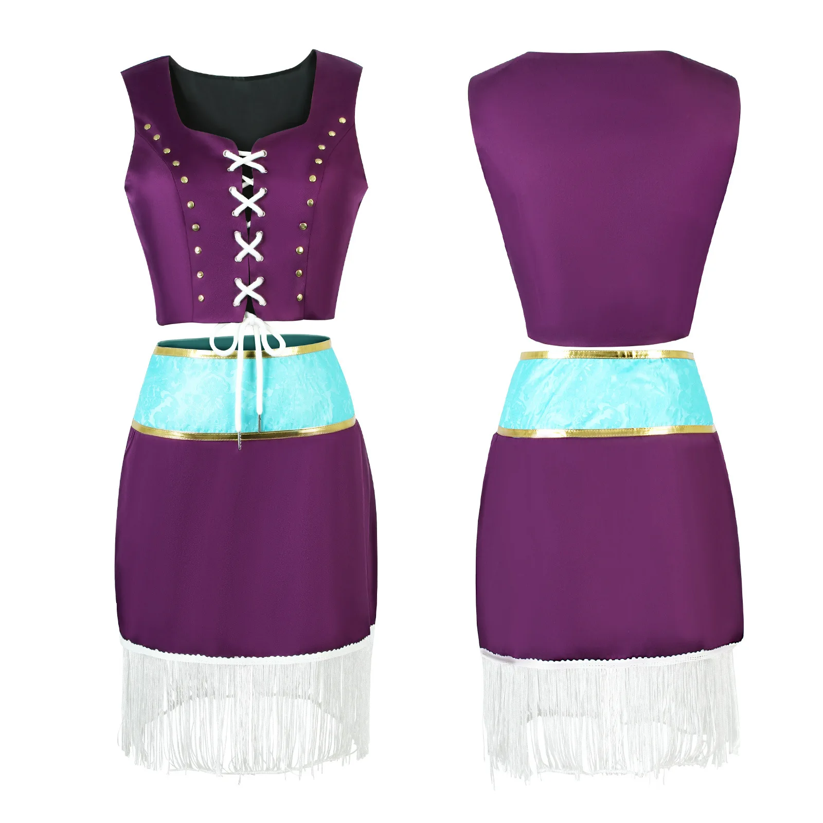 Nico Robin Alabasta Cosplay - One Piece Purple Dress & Cloak