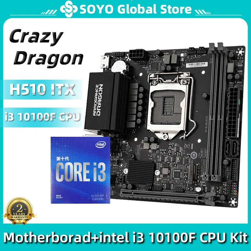 SOYO-New-H510-ITX-Motherboard-Kit-With-Intel-I3-10100F-CPU-Dual-Channel ...
