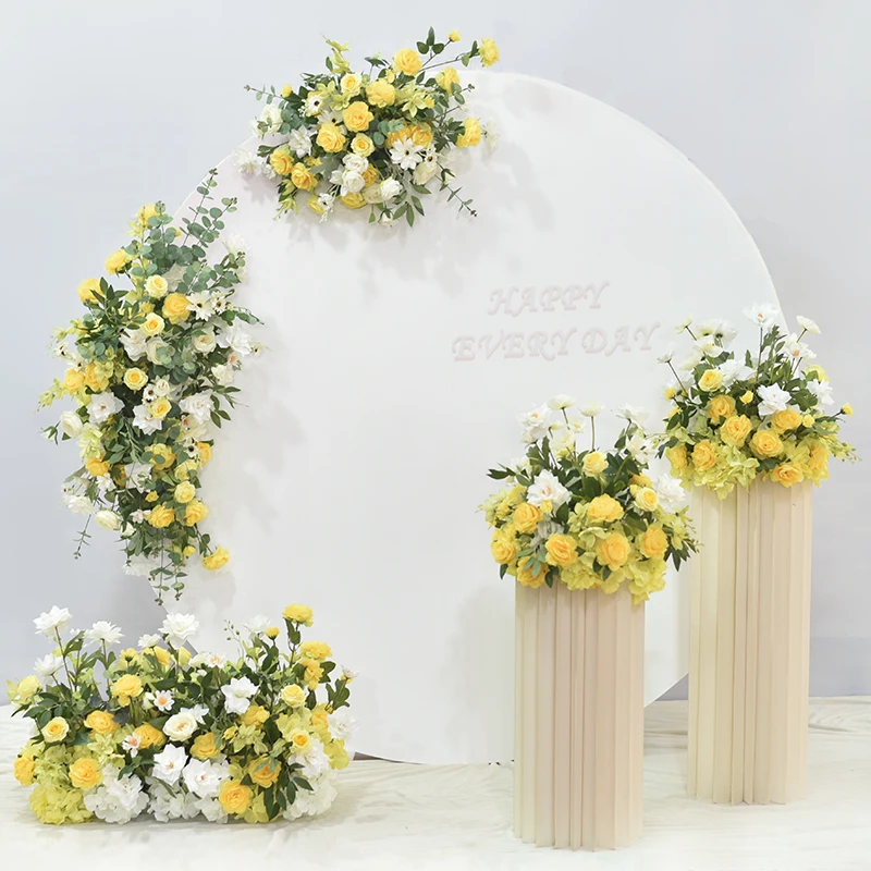 Artificial-Flowers-Wedding-Decoration-Welcome-Background-Floral-Art ...