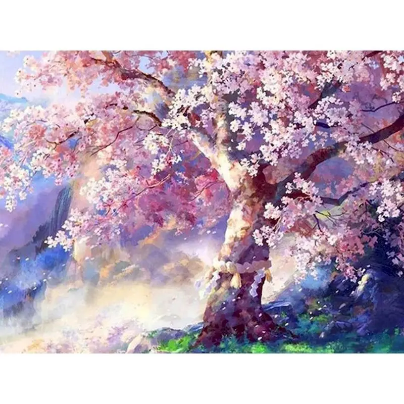 Cherry Blossom Tree Painting Acrylic