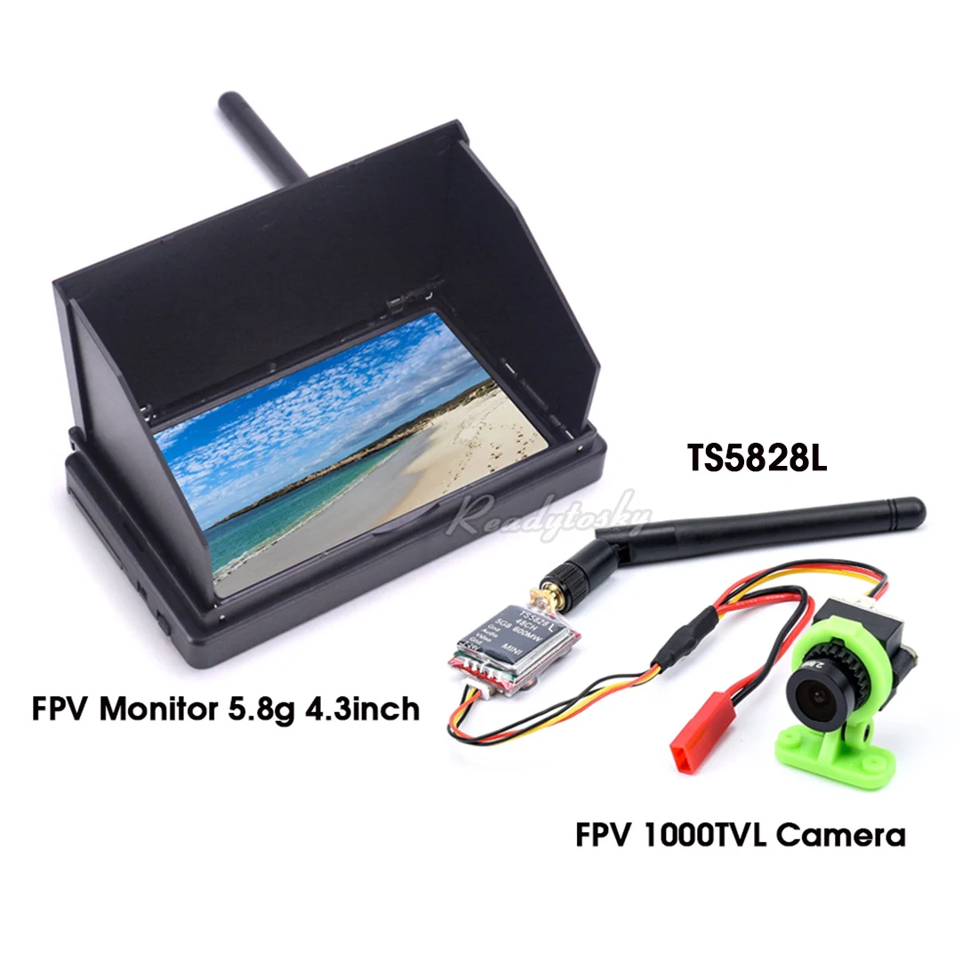 FPV-5-8G-48CH-4-3-Inch-Receiver-Monitor-w-Hood-Shade-TS5828L600mW-40CH ...