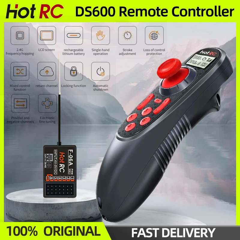 HOTRC DS600 Remote Controller 6CH 2.4G Transmitter One-Handed Radio F ...