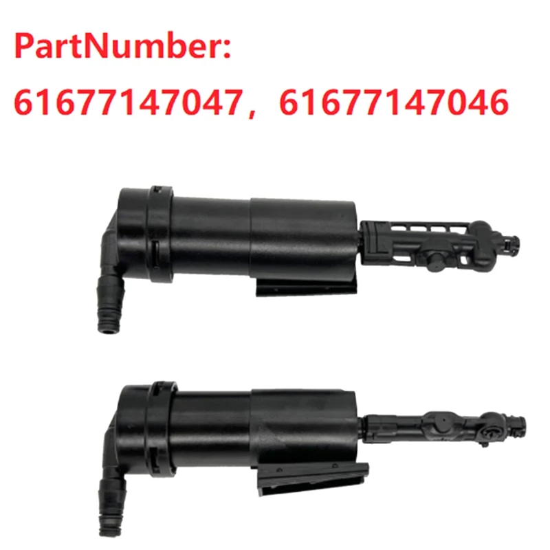 2Pcs ABS Headlight Washer Pump Nozzle Left & Right Fit For Mini Cooper ...