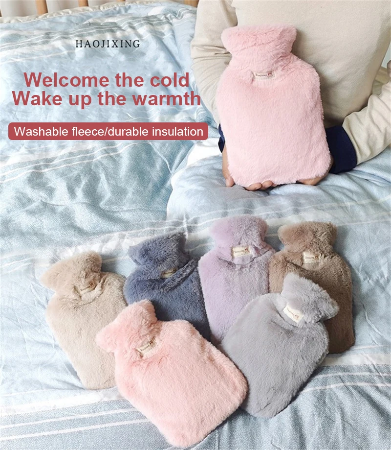 Chaufferette,Chauffe-main avec couverture tricotée,sac à eau chaude ...