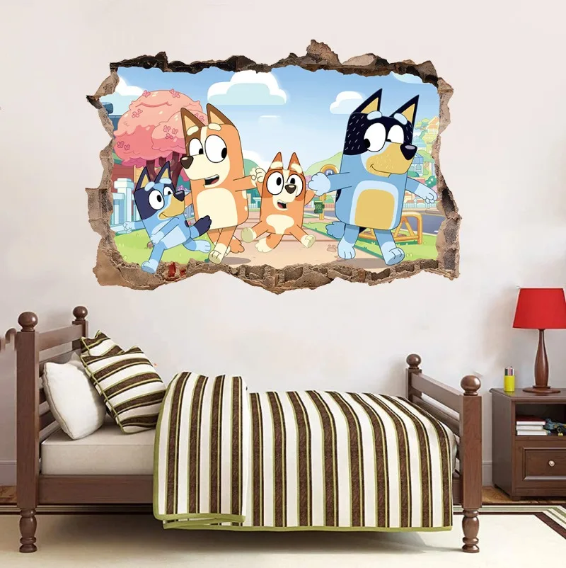 Bluey-Family-Cartoon-Anime-Children-s-Wall-Sticker-Self-Adhesive-Paper ...
