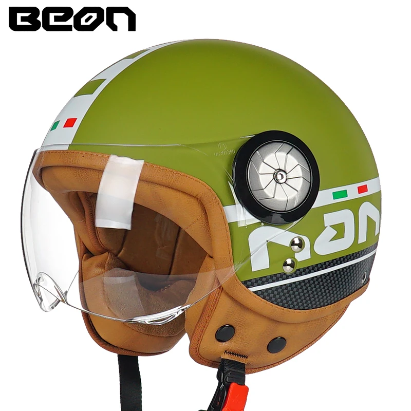 BEON-Open-Face-Motorcycle-Helmet-Retro-Motorbike-Motocross-Pedal-Car ...