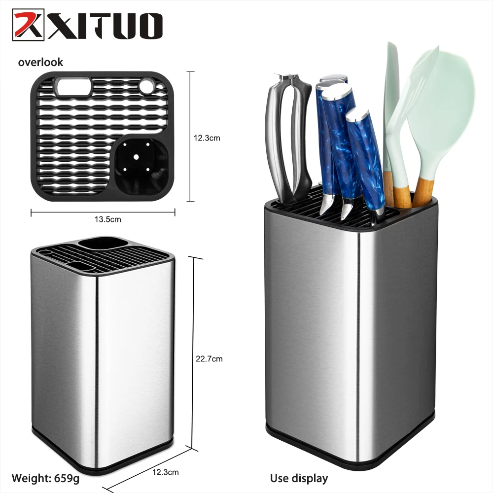 XITUO Porte couteau en acier inoxydable, support de cuisine, multi ...