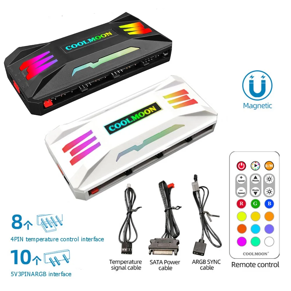 COOLMOON-RGB-Controlador-para-PC-Case-Ventilador-ARGB-Controle-Remoto ...