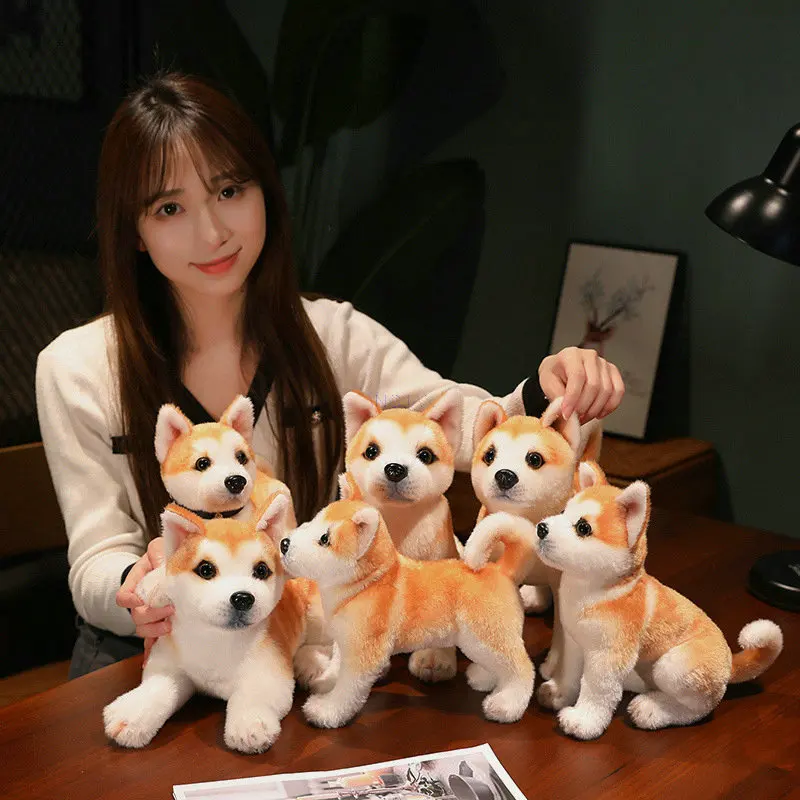 25Styles Simulation Akita Dog Plush Toys Lovely Dog Dolls Stuffed Soft ...