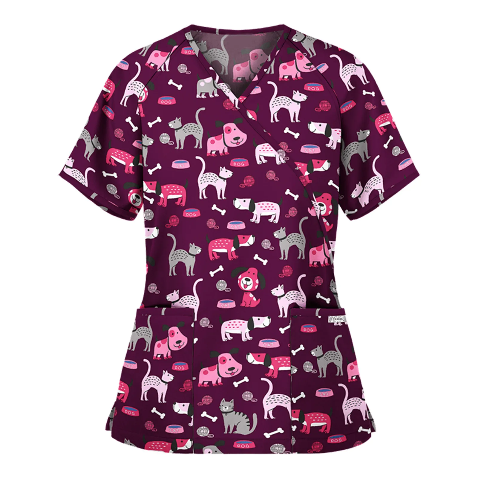 Working-Cartoon-Print-Blouse-Animal-Print-Pet-Shop-Nurse-Uniforms-New ...