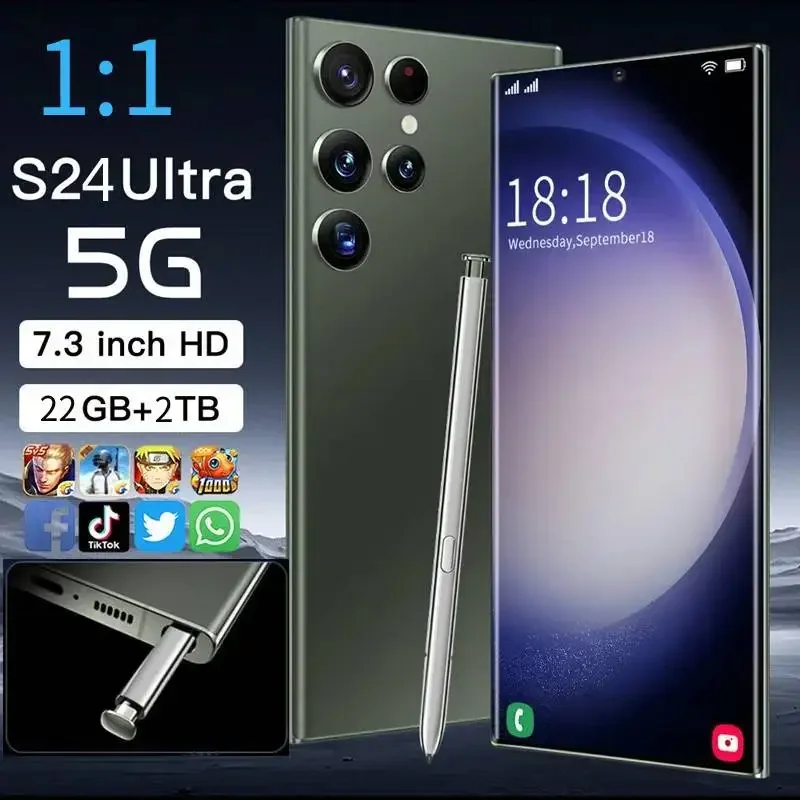 S24 Ultra Mobile Phones 7 3 HD Screen SmartPhone Original 22GB 2TB 4G S24 Ultra Mobile Phones 7 3 HD Screen SmartPhone Original 22GB 2TB 4G