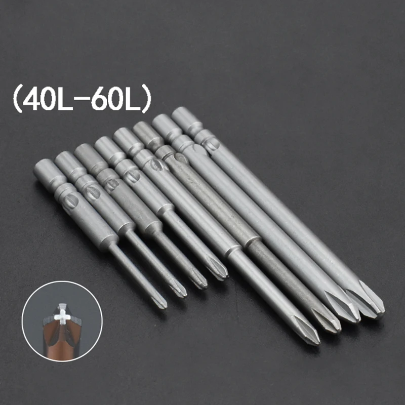 100pcs-40-60mm-800-Electric-Cross-Screwdriver-Bit-4mm-Round-Shank-PH00 ...
