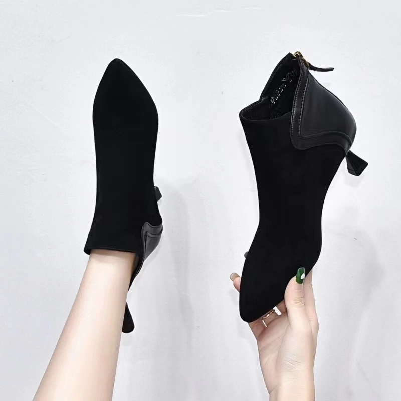 Botas-con-punta-en-punta-para-Mujer-zapatos-de-tac-n-con-flores ...