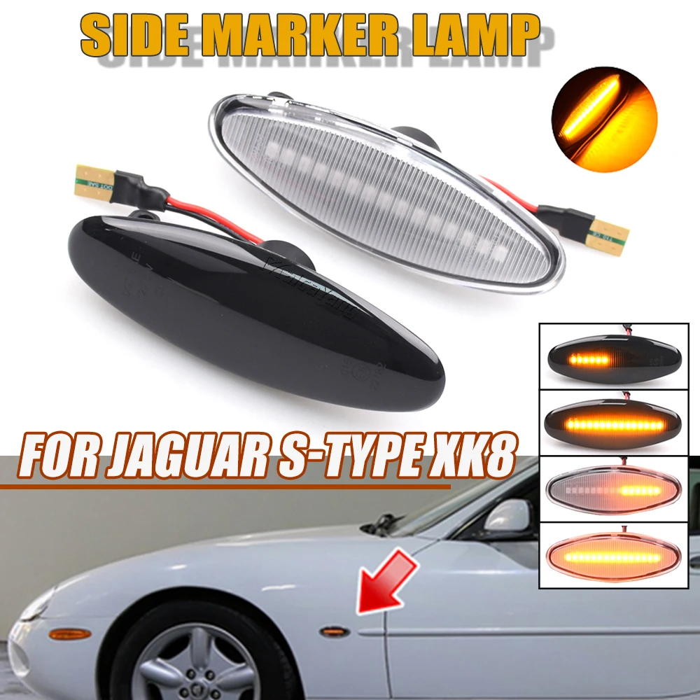 2PCS LED Dynamic Side Marker Turn Signal Indicator Light Sequential ...