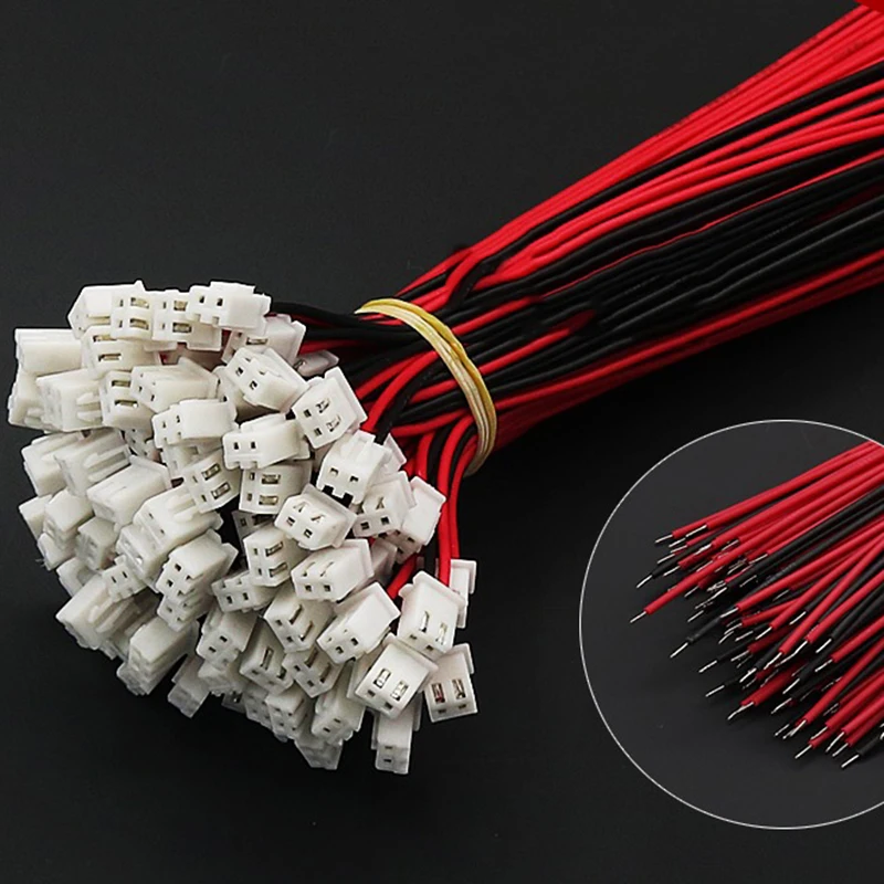 10 Pcs Xh 2.54 2.54mm 2pin 2 Pin Connector Plug With 60mm 80mm 100mm ...