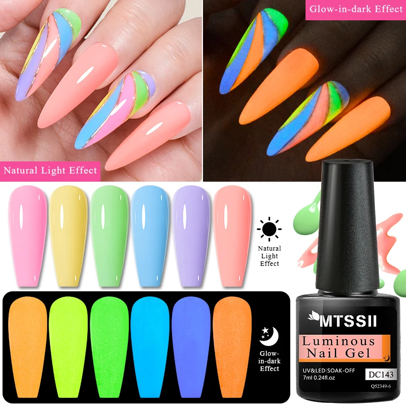 7ml-Fluorescent-Gel-Nail-Polish-For-Manicure-Glow-In-Dark-Luminous ...