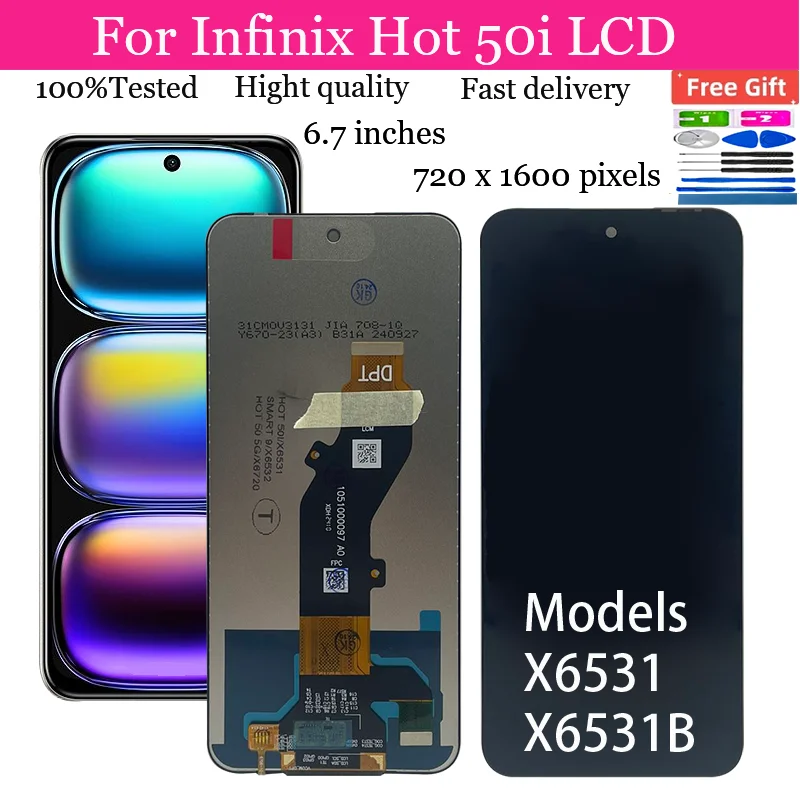 6-7-Inch-Black-For-Infinix-Hot-50i-X6531-X6531B-LCD-Display-Touch ...