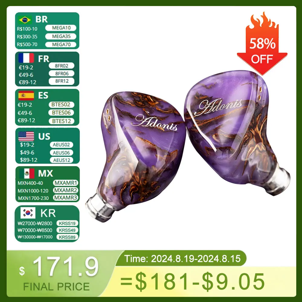 QoA-Adonis-New-1DD-2BA-Hybrid-In-Ear-Earphones-Pinecone-Resin-Shell ...