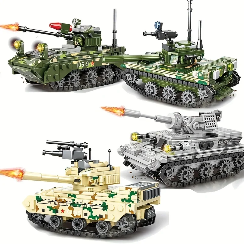 Assembled-Building-Blocks-Main-Battle-Tank-Toy-Armored-Vehicle-Model ...