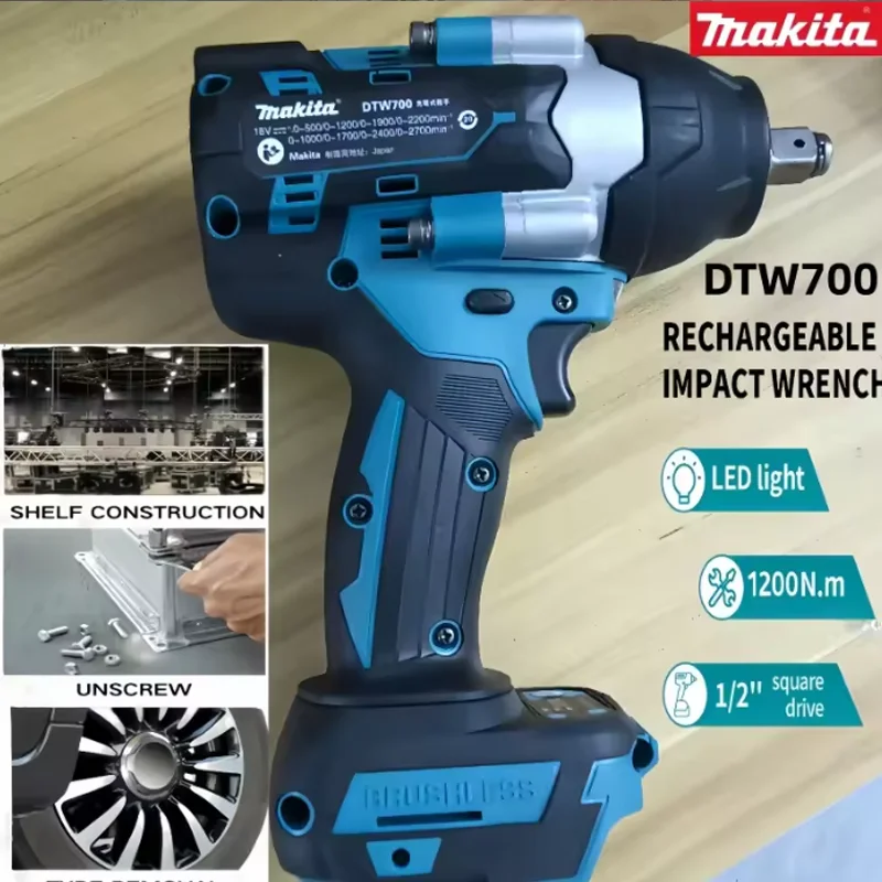 DTW700 Makita Cordless Impact Wrench 18V Brushless Motor 1200Nm ...