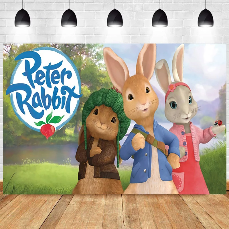 Peter-Bunny-Backdrop-Cartoon-Rabbit-Birthday-Decoration-Girl-Baby ...