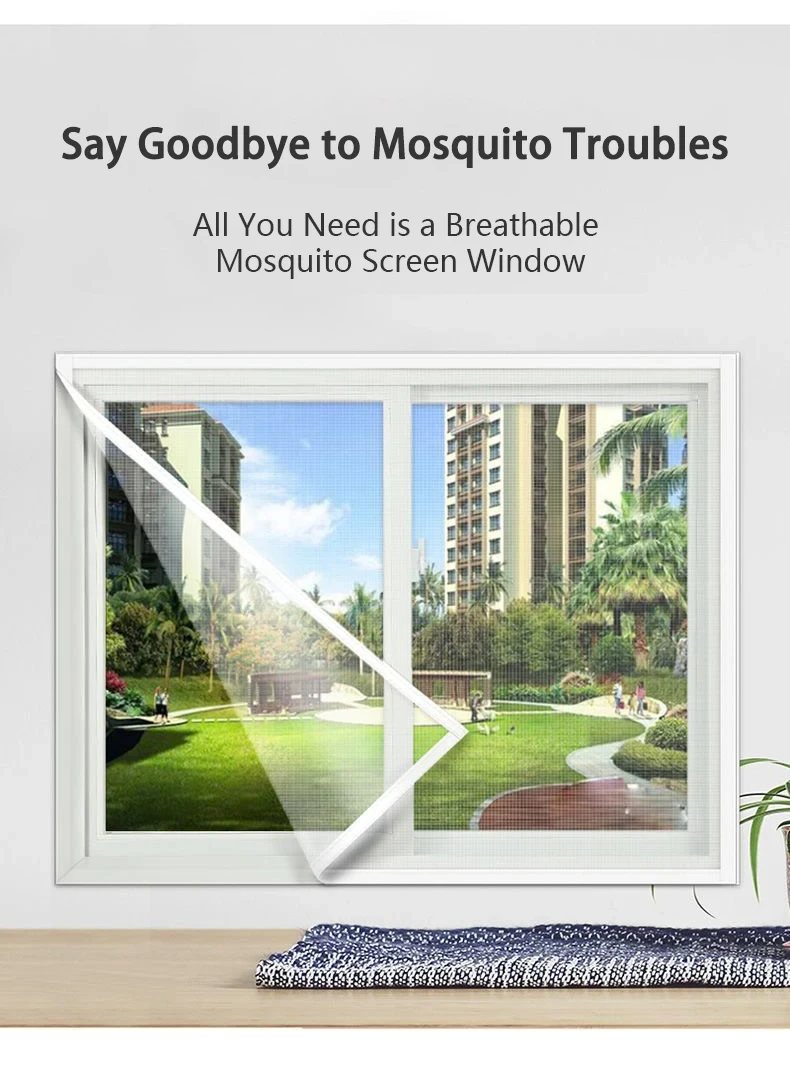 Loop self-adhesive window screen for living rooms and bedrooms - Beamish