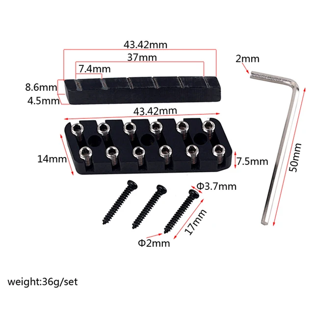 6/7/8 String Headless Guitar Bridge Nut Guitar Fixed Saddle Bridge Nut ...