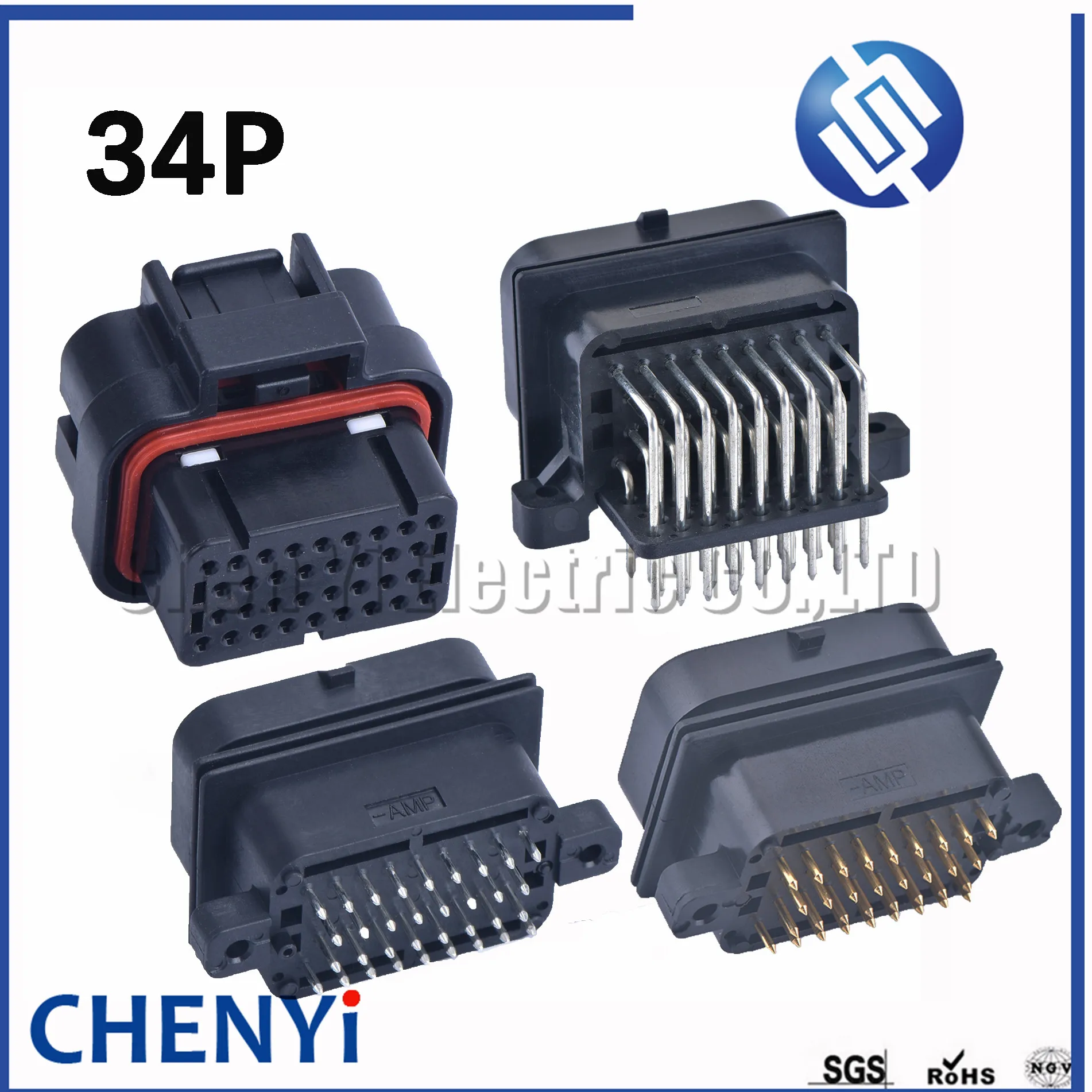 1set 4-1437290-0 2-6447232-3 TE AMP SUPERSEAL 34 Pin electrical female ...