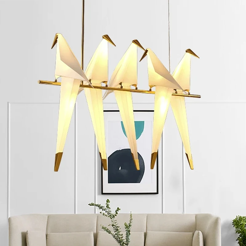 Modern-Creative-Led-Paper-Bird-Pendant-Light-Crane-Birds-Hanging-Lamps ...