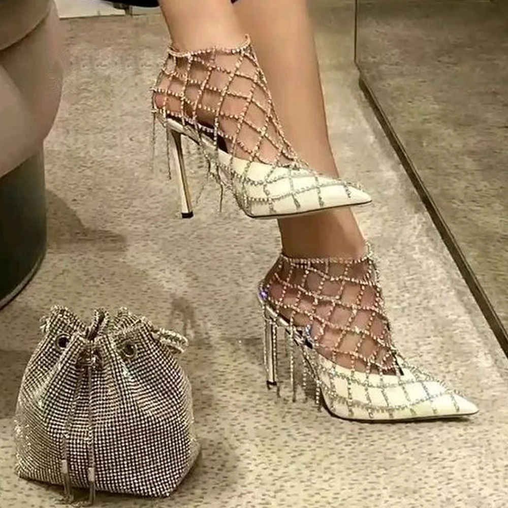 Stonefans INS 1Pcs Mesh High Heel Anklet Leg Chain Jewelry for Women ...