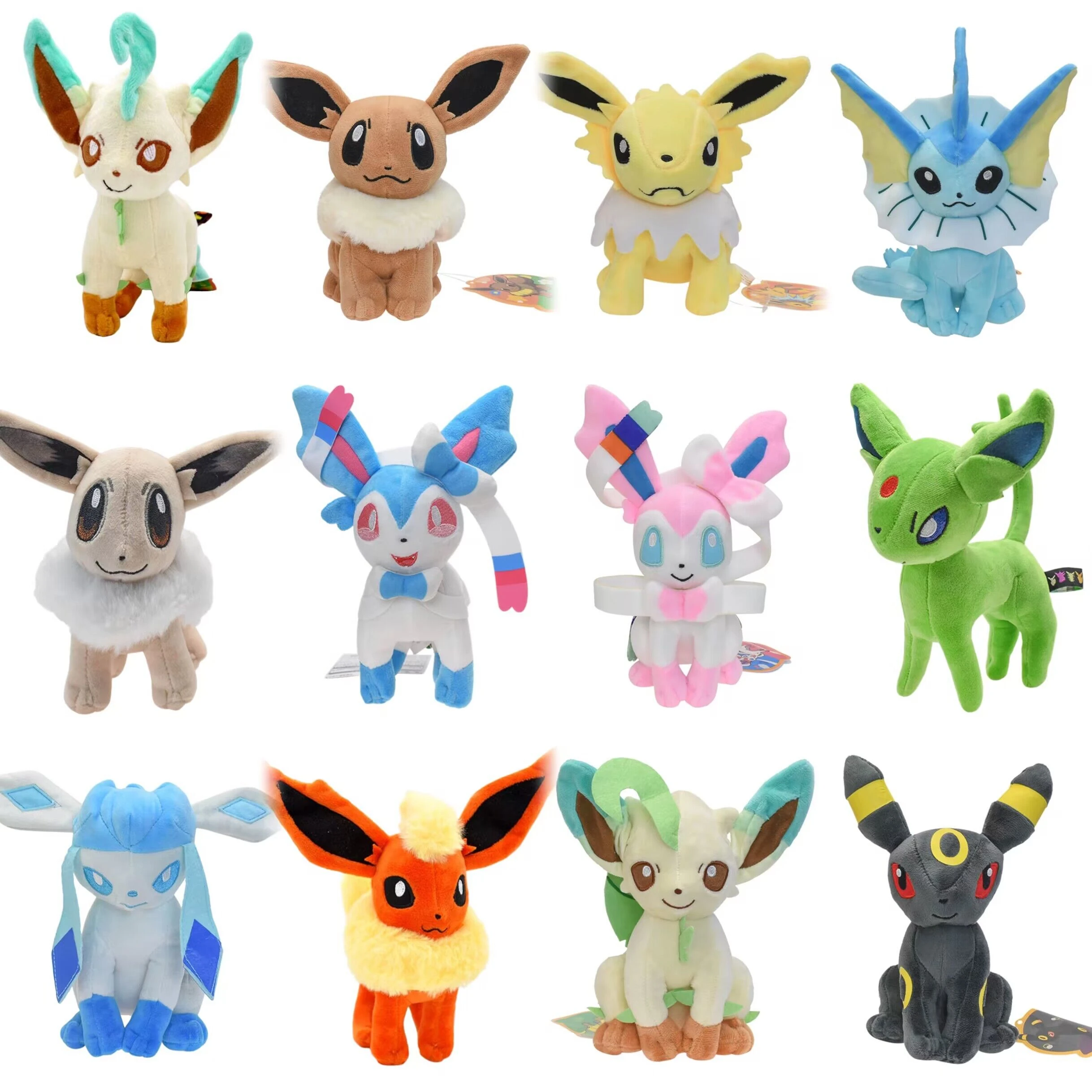 Stand Eevee Evolution Peluche Plush Vaporeon Glaceon Umbreon Flareon ...