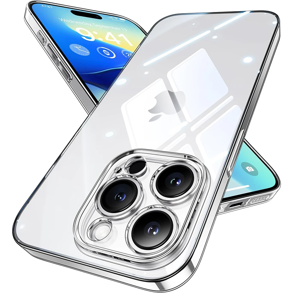 Luxury Transparent Hard Phone Case For iPhone 16 15 14 Plus 13 12 11 ...