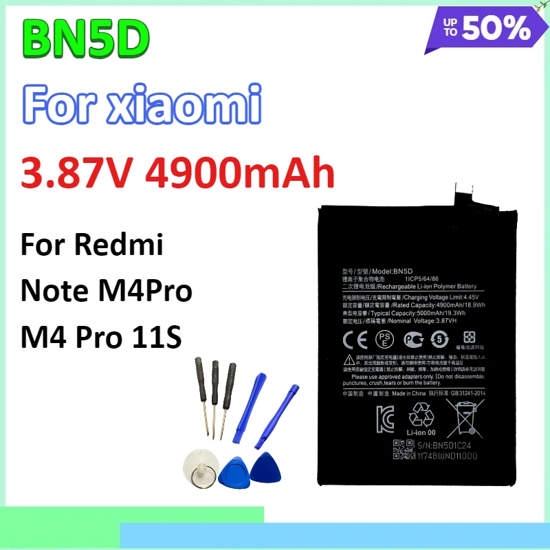 BN5D Lithium Battery 4900mAh for Xiaomi Redmi Note M4Pro M4 Pro 4G ...