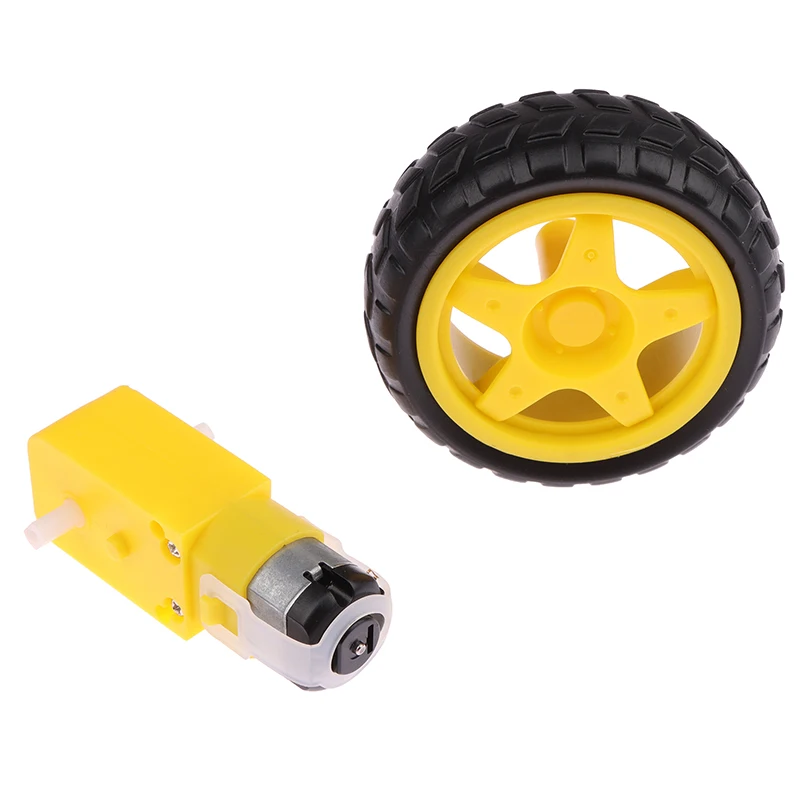 TT-Gear-Motor-With-Rubber-Tire-Wheel-3-12V-DC-Dual-Shaft-Gear-Motor-For ...