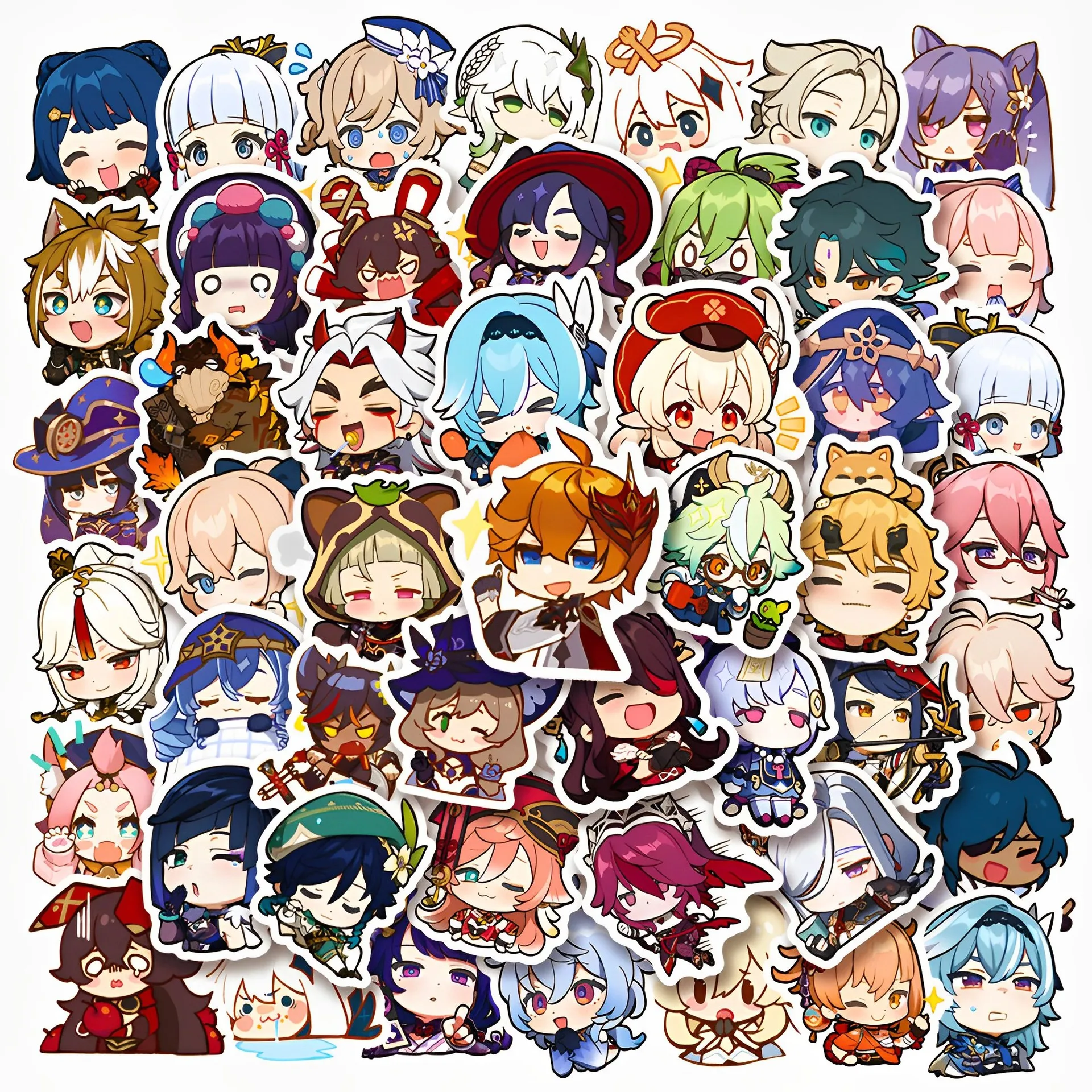50Pcs-Game-Anime-Genshin-Impact-Stickers-Kawaii-Laptop-Guitar-Suitcase ...
