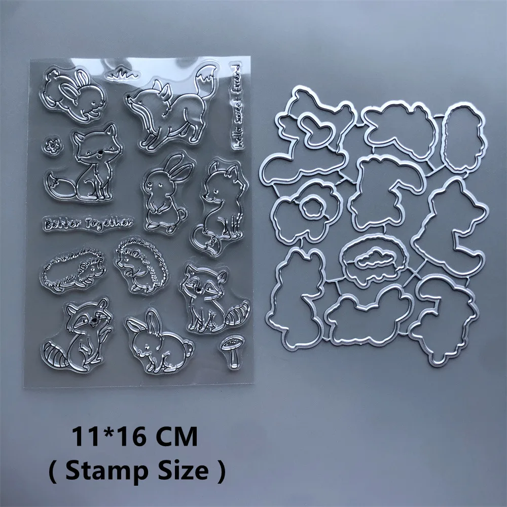 2022 NEW Fox Rabbit Clear Stamps and Metal Cutting Dies DIY ...