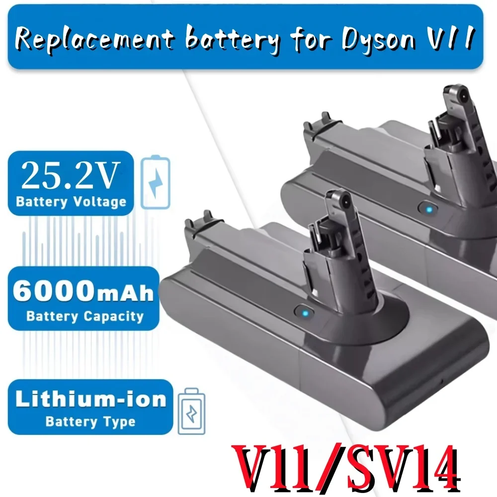 25.2V 6000mAh SV14 Battery Lithium Li-ion Vacuum Cleaner Rechargeable ...