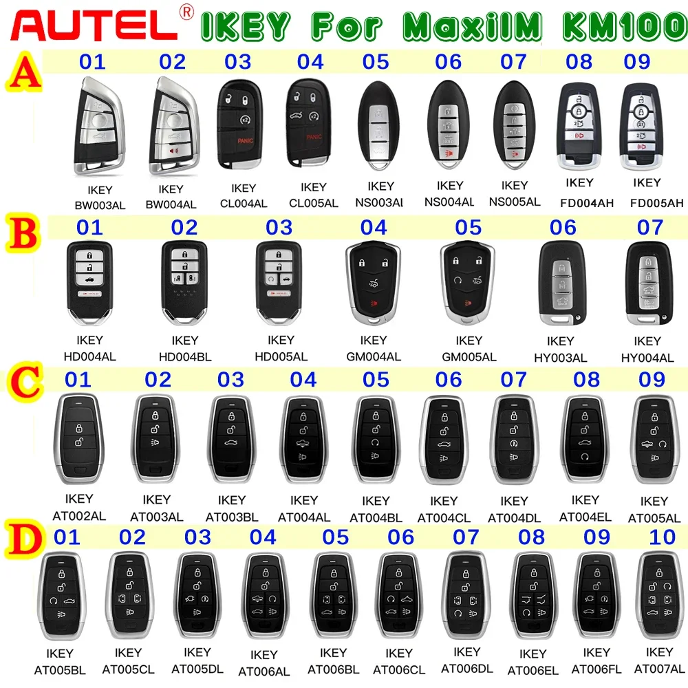 Autel-IKEY-Newest-Series-Universal-Remote-Smart-Key-Used-with-KM100 ...
