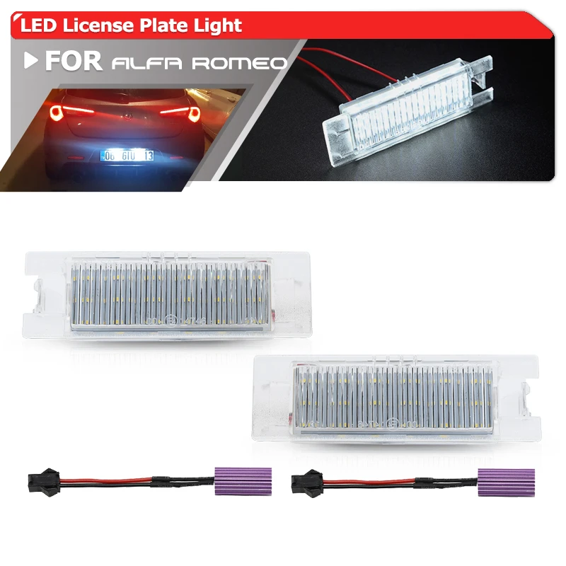 2pcs For Alfa Romeo 147 156 159 166 Brera Giulietta Mito Gf Spider Canbus Led License Number ...