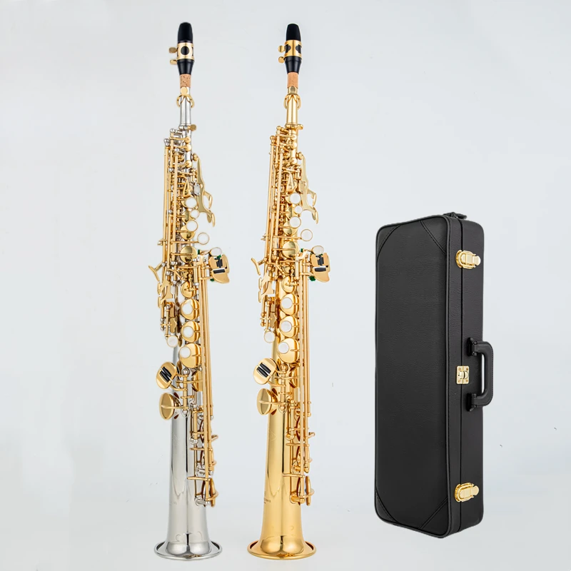 Made-in-Japan-Soprano-Saxophone-WO37-Silvering-Gold-Key-With-Case-Sax ...