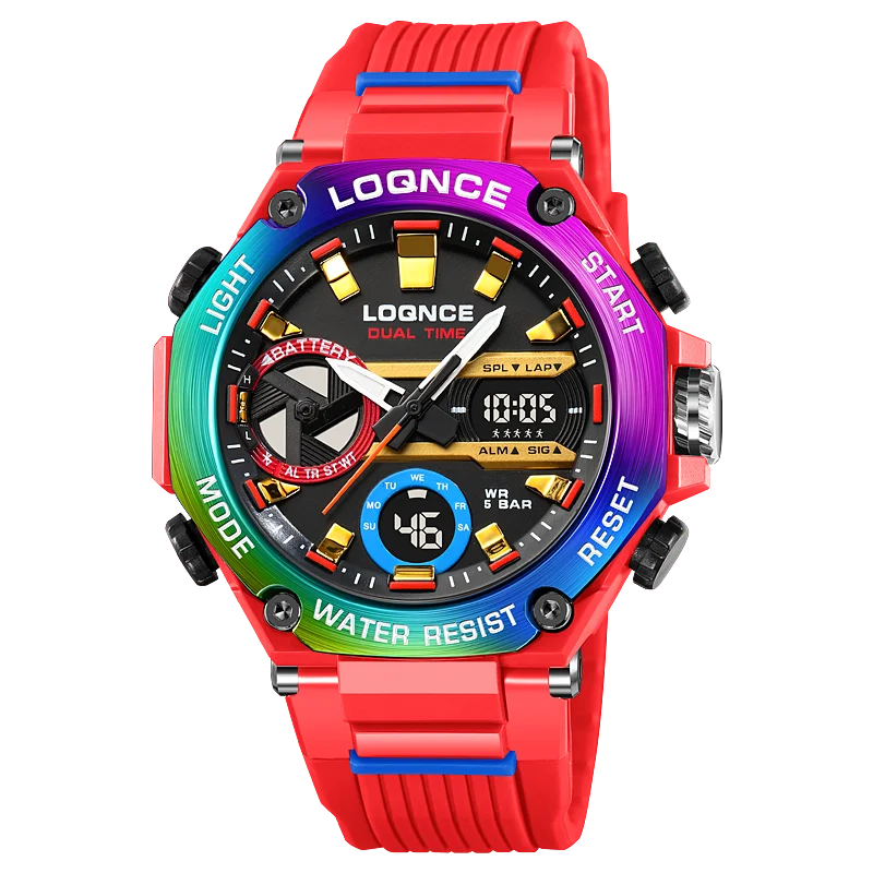New LOQNCE Male montre homme Hour Sport Watches Digital Double Time ...